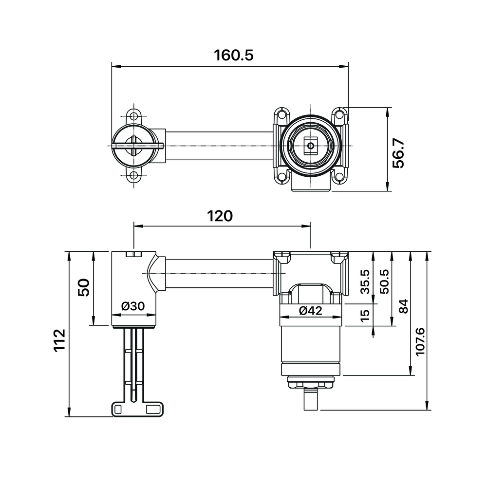 Artline / Spectra Wall Basin Mixer Rough-in Body Only Unicolour (Less ...