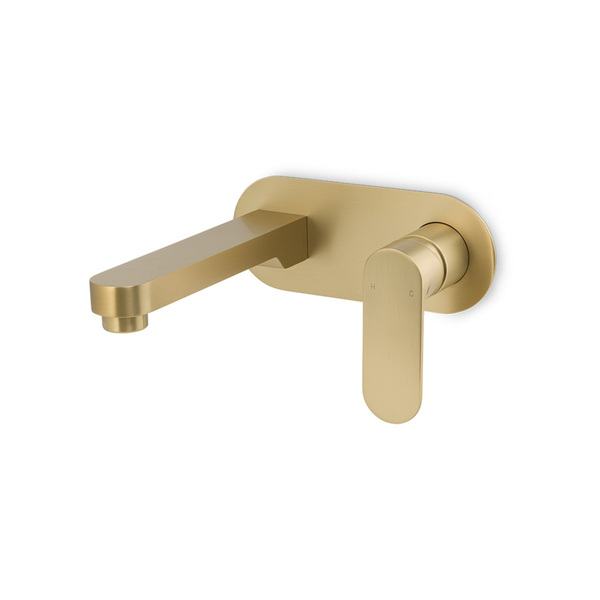 Spectra Brushed Gold Wall Basin Mixer Trim Kit Cover Plate And Spout ...