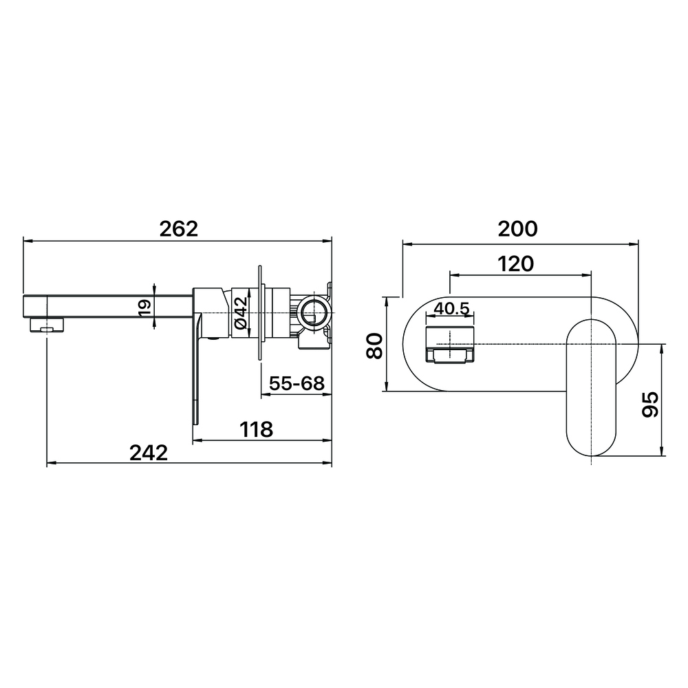 Spectra Chrome Wall Basin Mixer Trim Kit Cover Plate And Spout (Refer ...