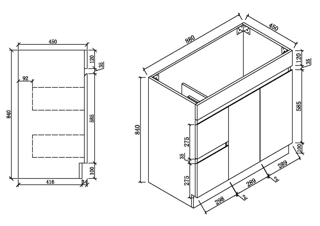 Thebe Floor Mount White Vanity With Alto Marble Stone Top 900mm Left ...